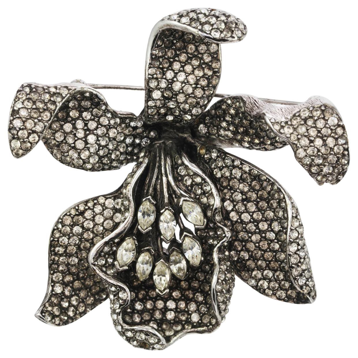 Ciner swarovski New Old Stock 80s Crystal Brooch Pin at 1stDibs