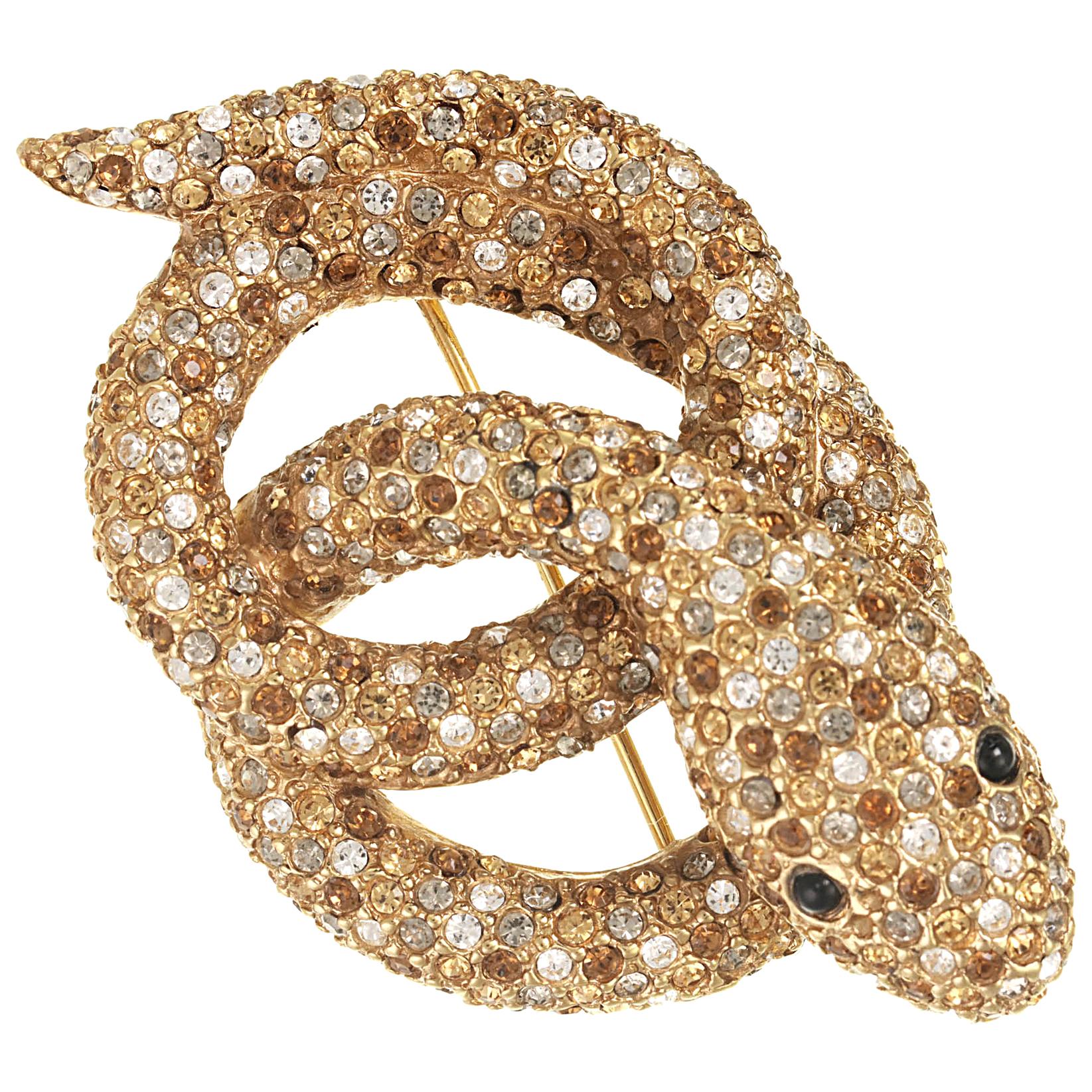CINER Classic Sprinkle Mix Coil Snake Brooch For Sale at 1stDibs