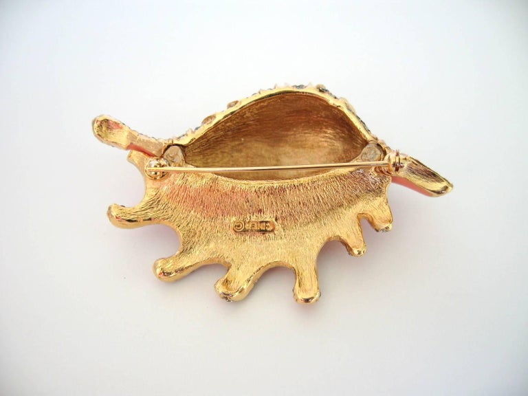 Ciner Conch Shell Enamel Brooch Pin Swarovski Crystals New, Never Worn ...