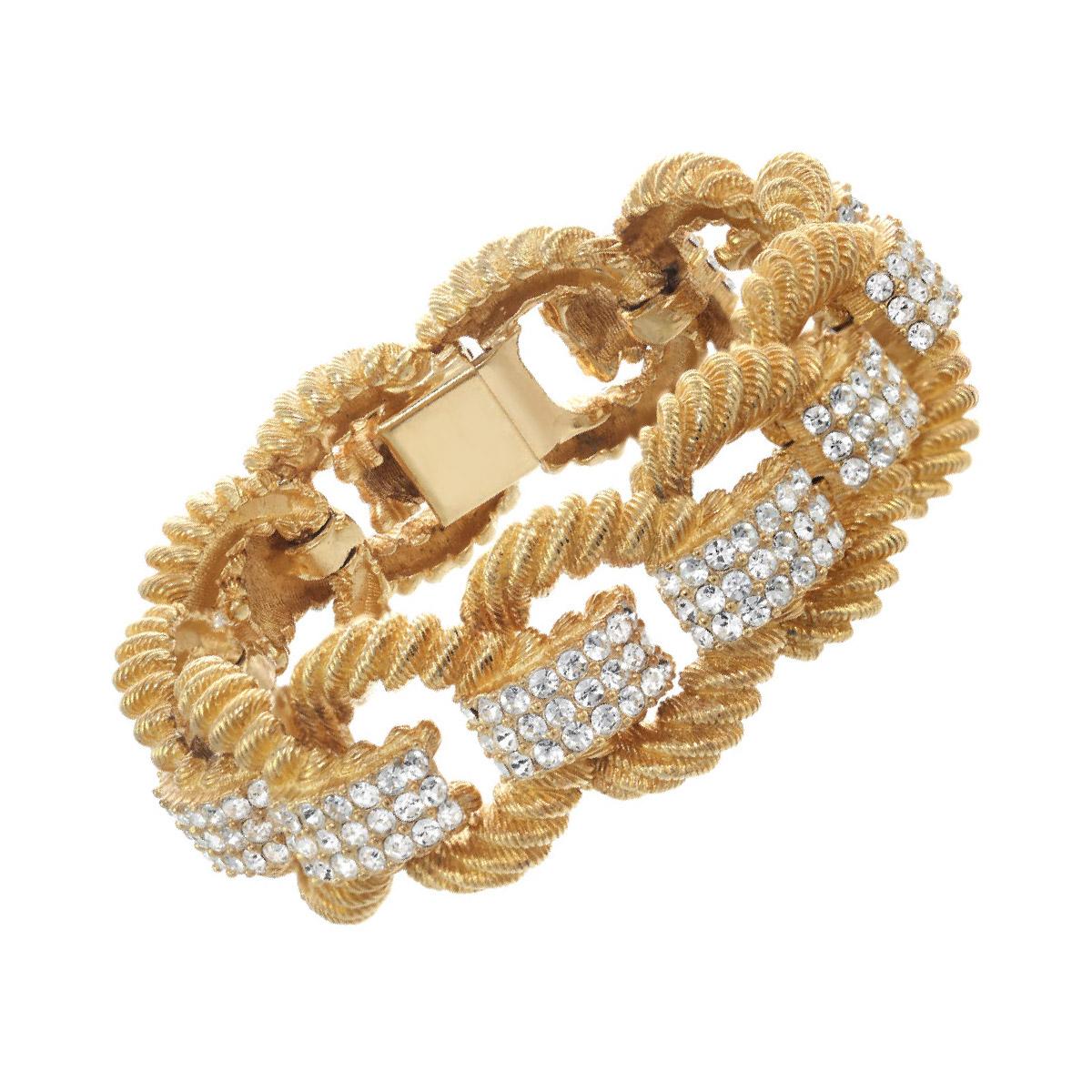 CINER Gold and Crystal Encrusted Rope Bracelet For Sale at 1stDibs
