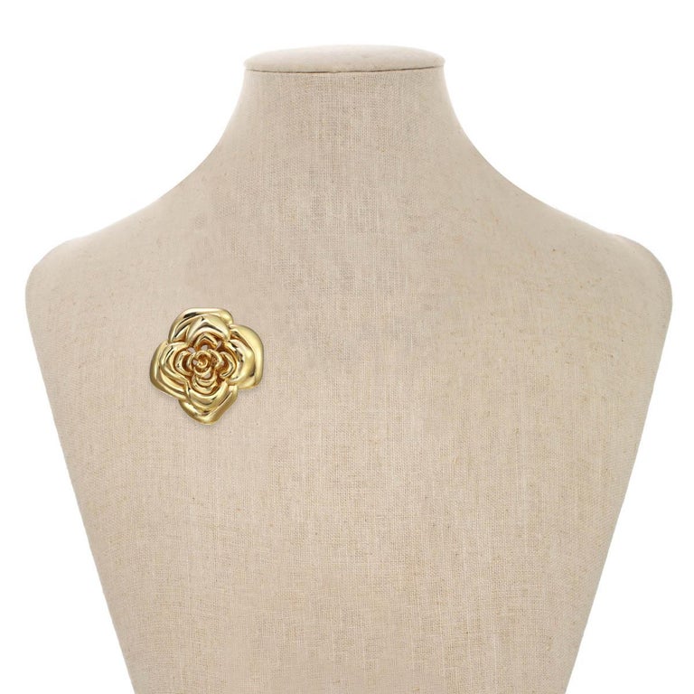 CINER Gold Blooming Rose Pin For Sale at 1stDibs