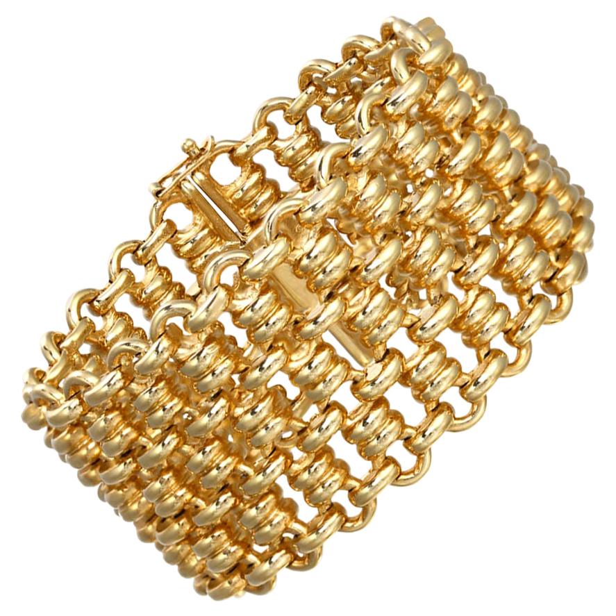 CINER Gold Cast Soft Mesh Bracelet at 1stDibs