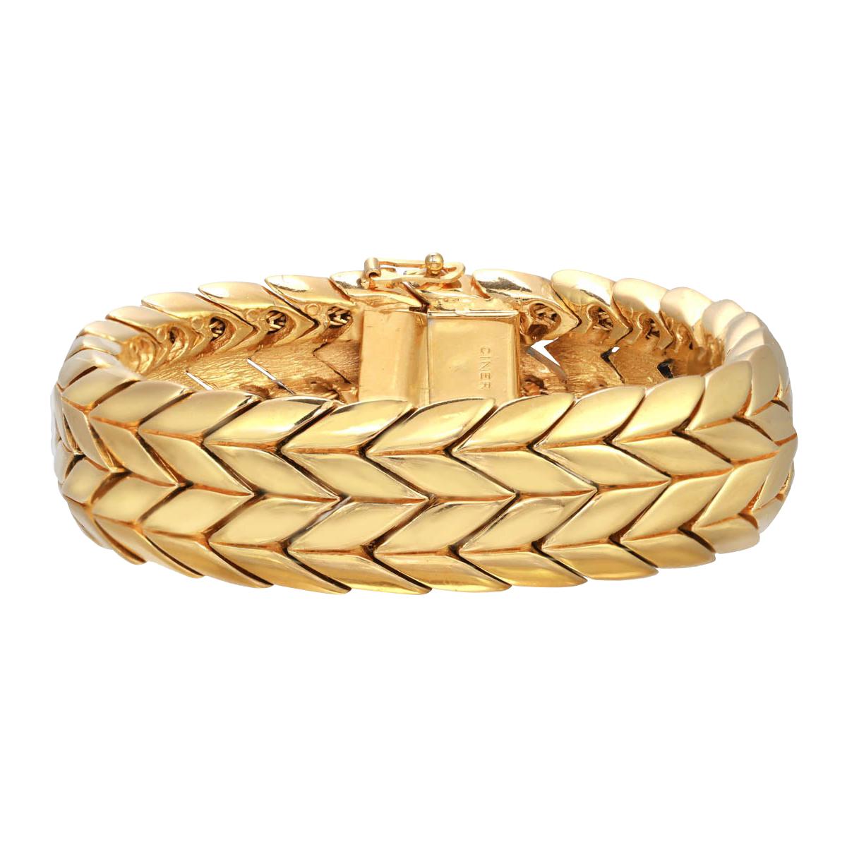 Italian Double strand Gold bracelet at 1stDibs