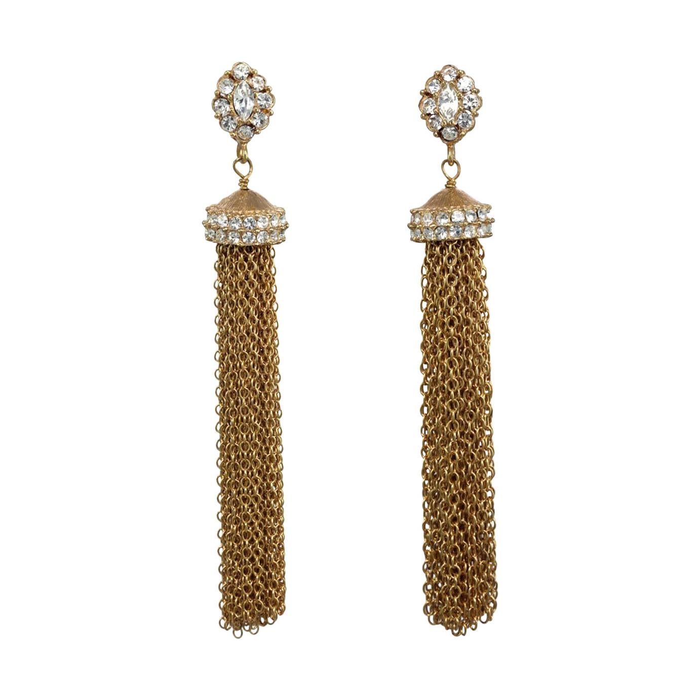 CINER GOLD Tassel PIERCED Earring For Sale at 1stDibs