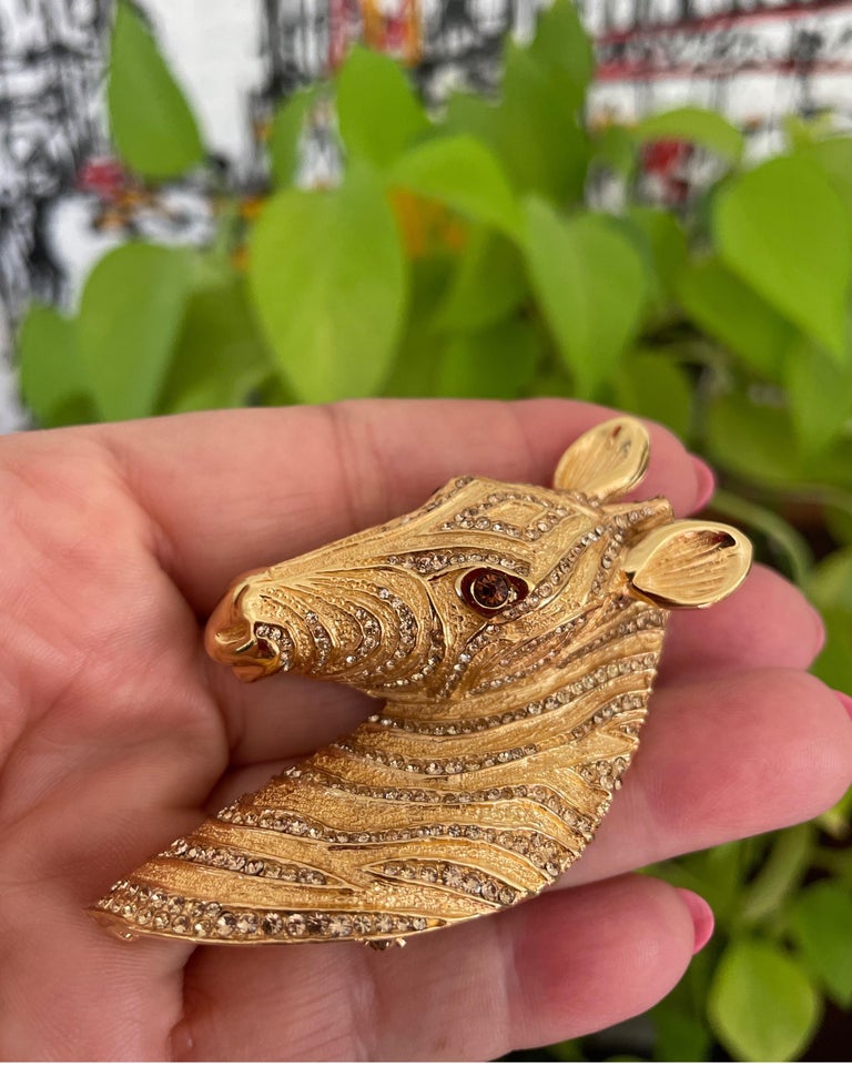 Ciner Horse Head Pin Brooch Swarovski Crystals New, Never Worn 1980s ...
