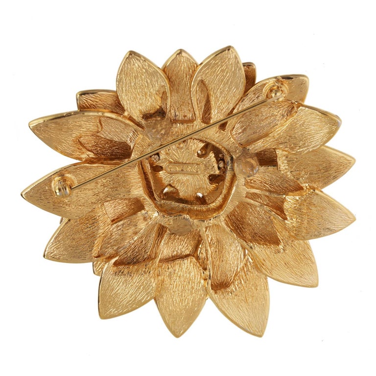 CINER Three Layered Sunflower Pin For Sale at 1stDibs