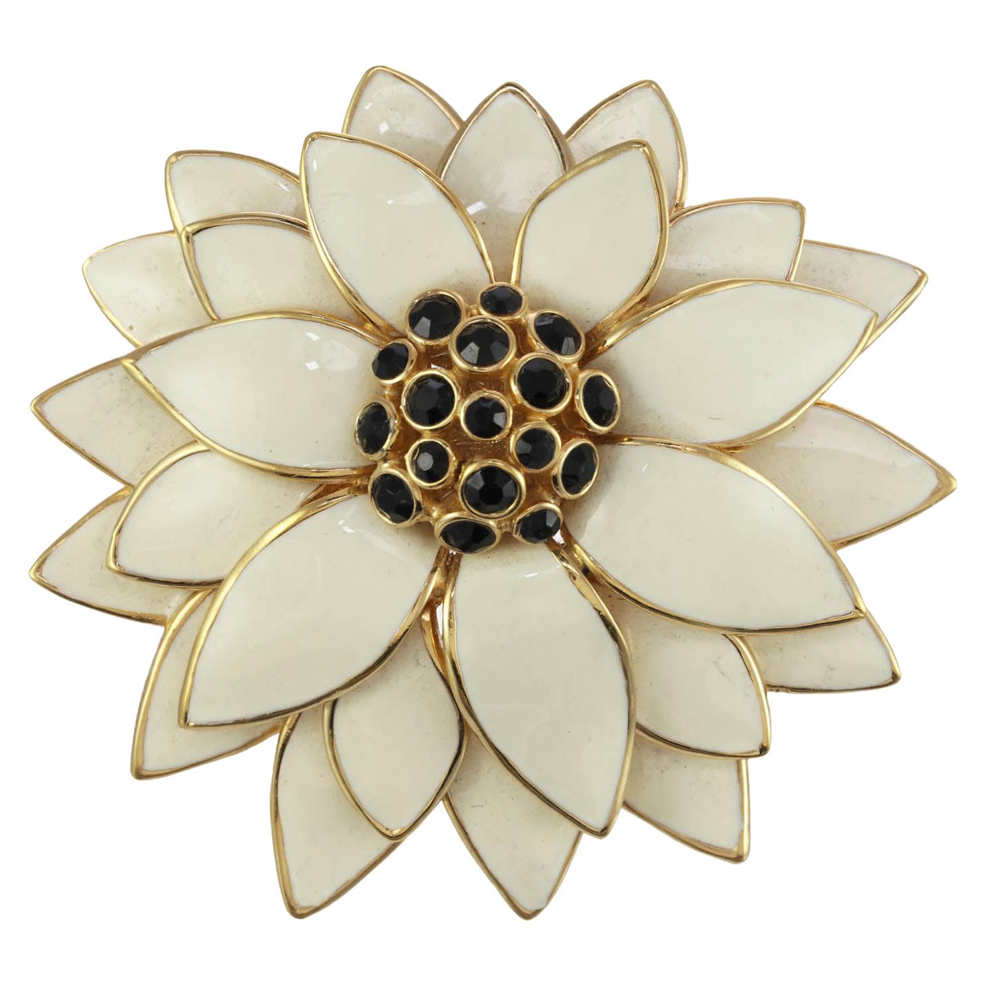 CINER Three Layered Sunflower Pin For Sale at 1stDibs