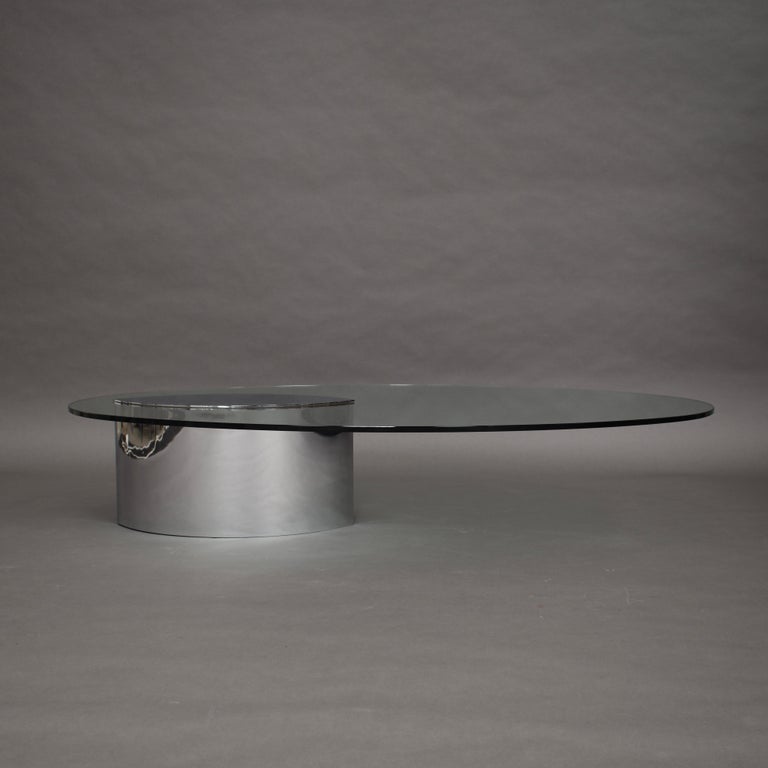 Cini Boeri Coffee Table in Glass and Chrome for GAVINA, Italy, circa ...