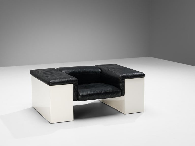 Cini Boeri for Knoll 'Brigadiere' Living Room Set in Black Leather For ...