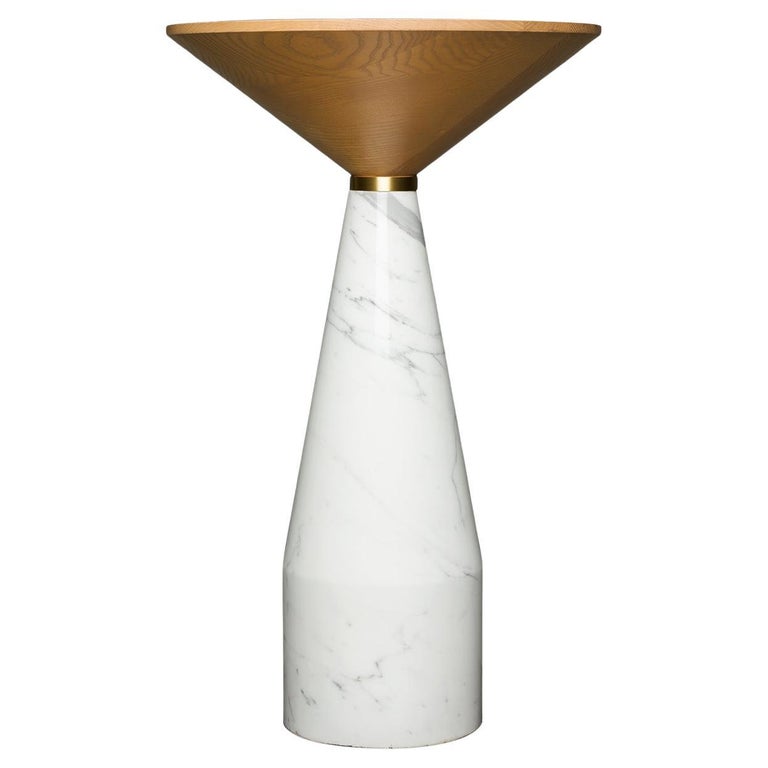 Cino Small White Marble Table For Sale at 1stDibs