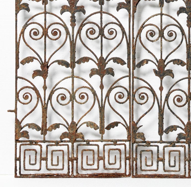 circa 1700 Rare Set of 2 Small Wrought Iron Gates For Sale at 1stDibs