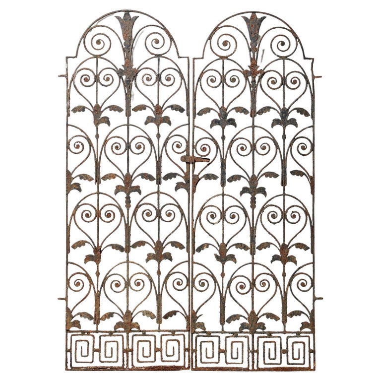 circa 1700 Rare Set of 2 Small Wrought Iron Gates For Sale at 1stDibs