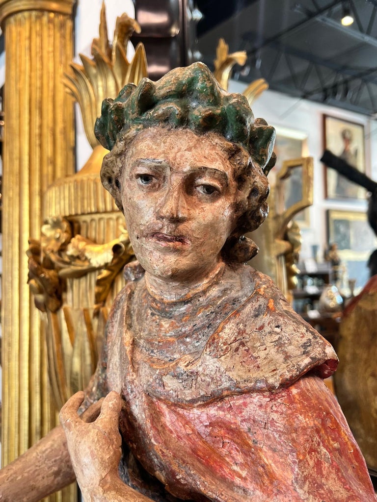 Circa 1717–1780, Hand-carved Wood and Polychrome Saints Cosmas and ...