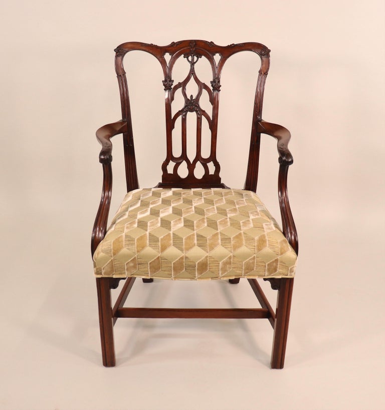 Circa 1750, English Georgian ii Period Mahogany Armchair with Modern ...