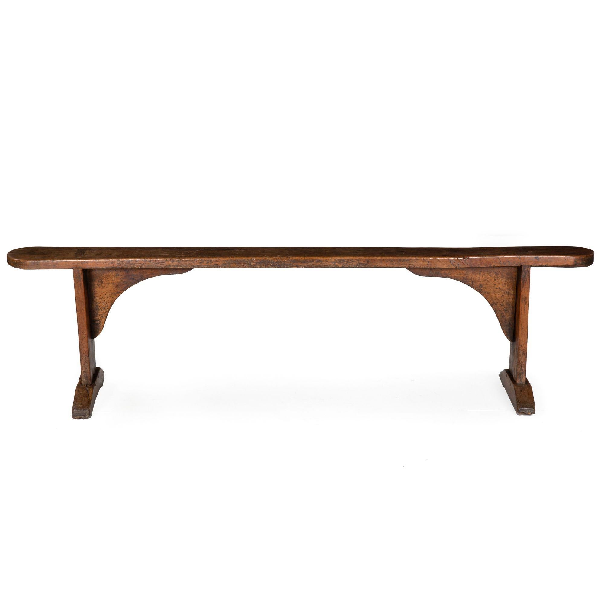 circa 1750 English Georgian Patinated and Worn Elm Trestle Bench For ...
