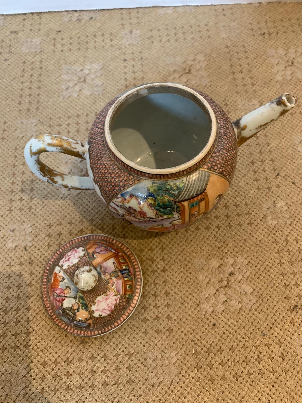 Chinese Export Qianlong Mandarin Palette Enameled Porcelain Teapot ...