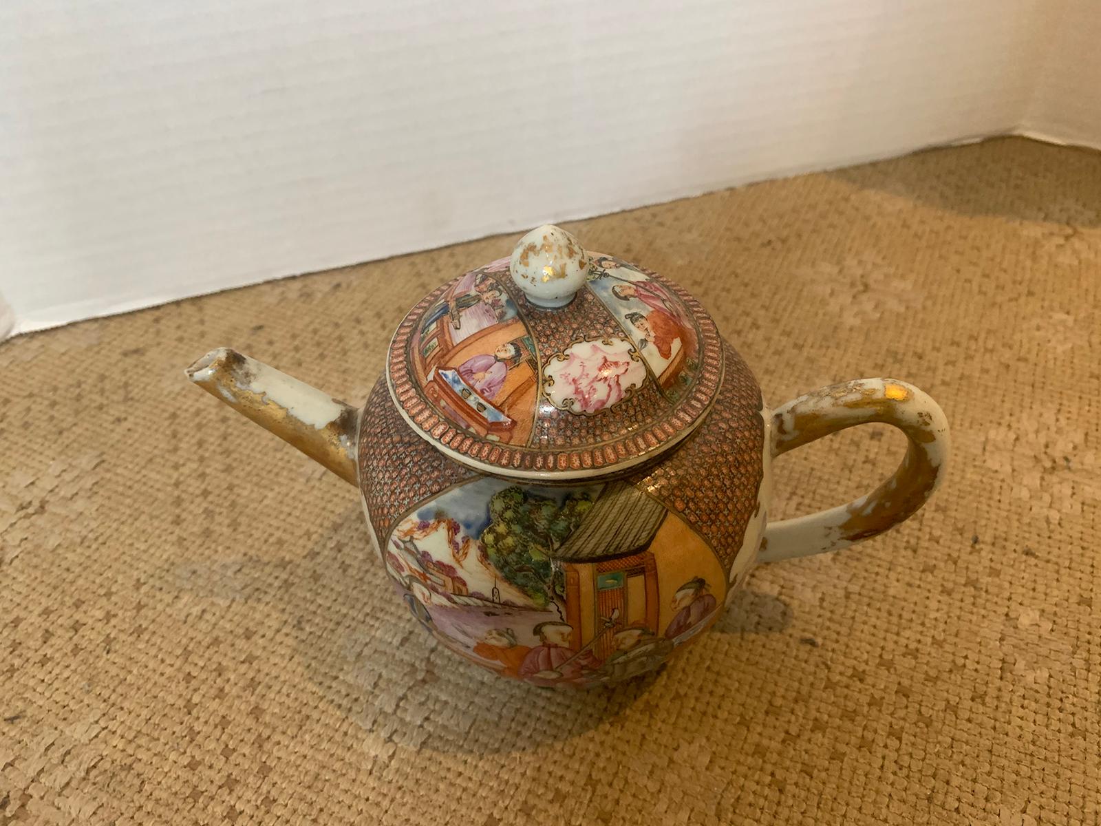 Chinese Export Qianlong Mandarin Palette Enameled Porcelain Teapot ...