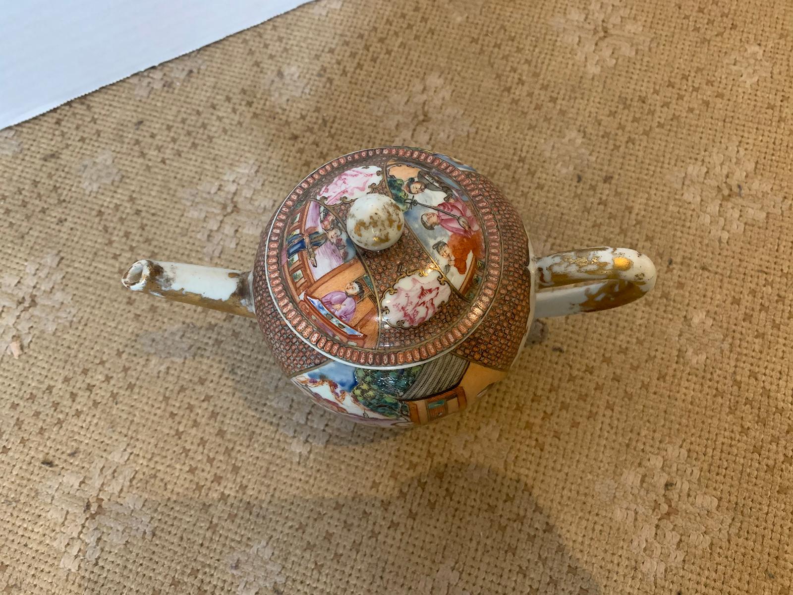 Chinese Export Qianlong Mandarin Palette Enameled Porcelain Teapot ...