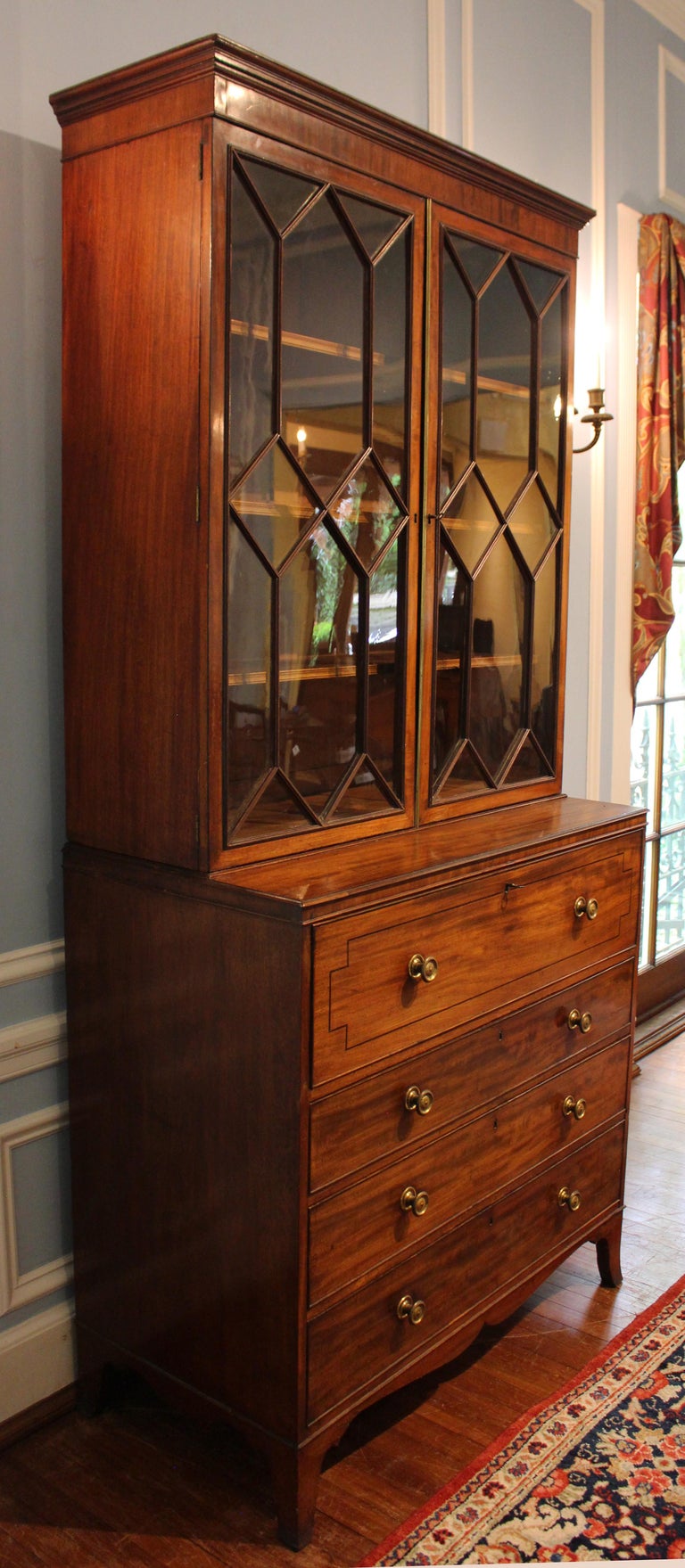 circa 1800 Secretarie Bookcase, English, George III For Sale at 1stDibs