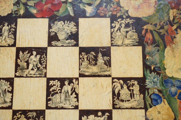 Chinese Chinoiserie George IV Rare Wood Games Table Chess Tilt Top ...
