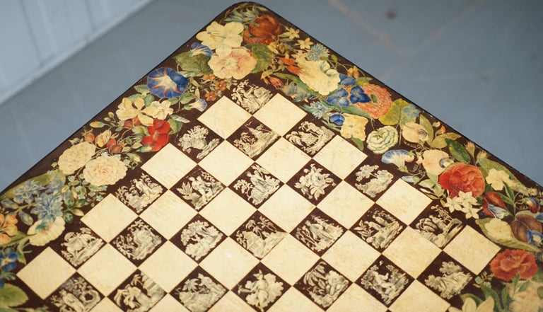 Chinese Chinoiserie George IV Rare Wood Games Table Chess Tilt Top ...