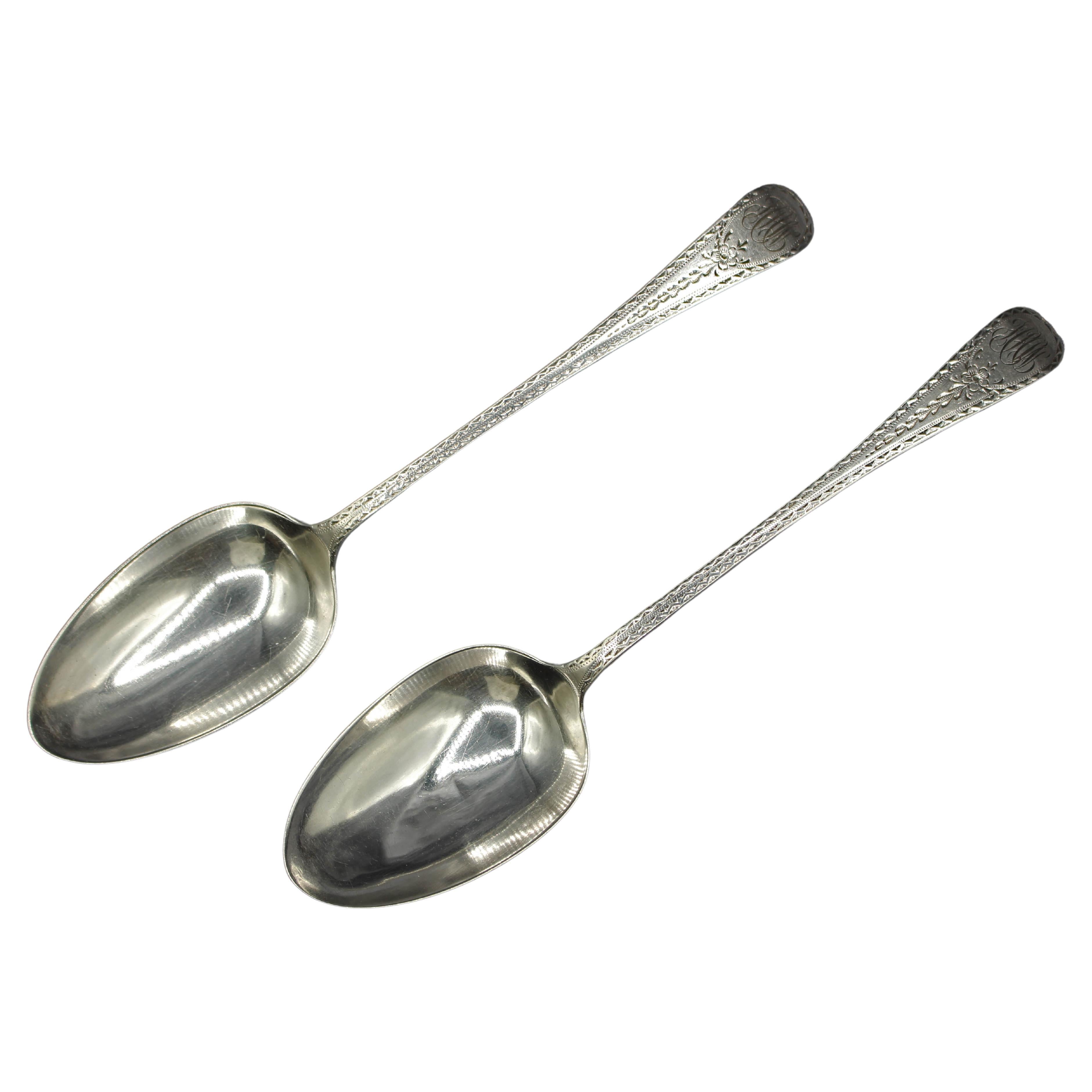 Circa 1820s Old English Engraved Pattern Serving Spoons by William ...