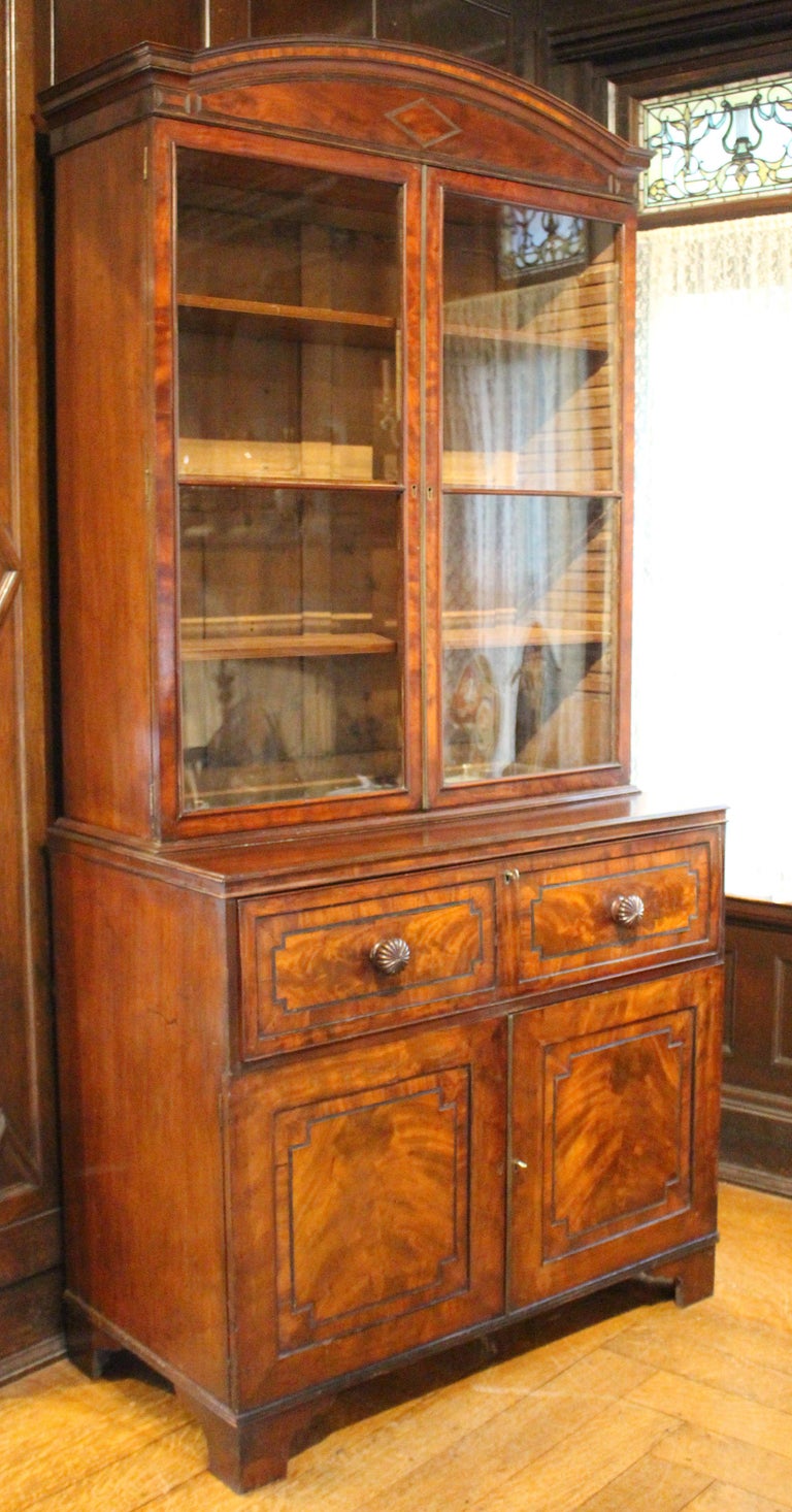 Circa 1830s English Secretaire Bookcase For Sale at 1stDibs