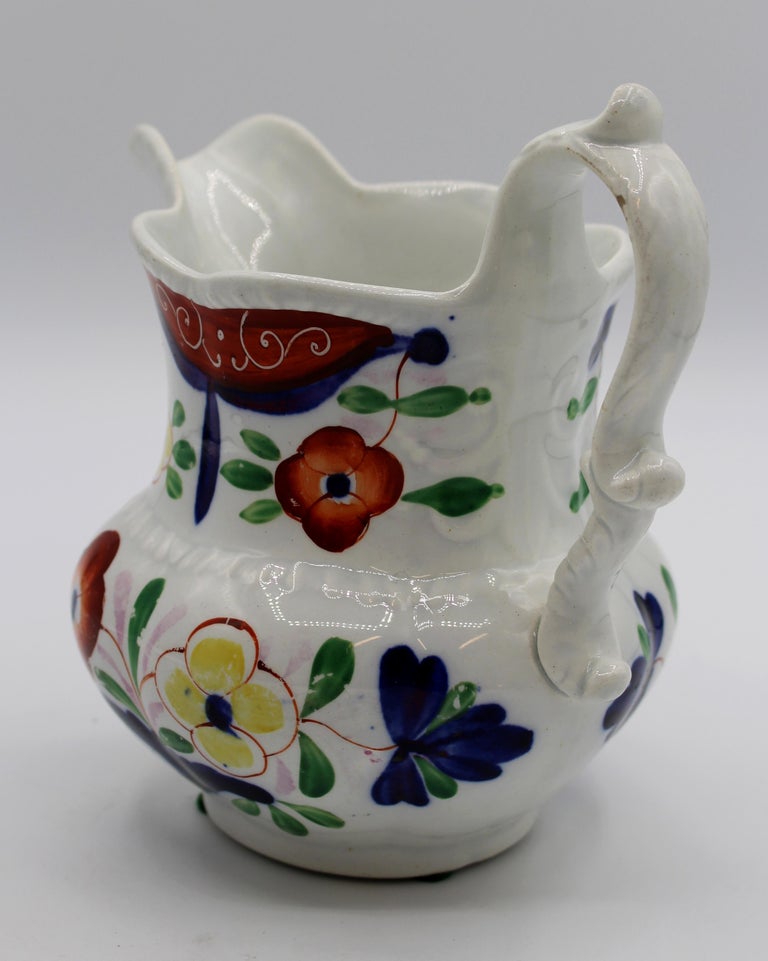 Circa 1840 Gaudy Welsh Pearlware Jug For Sale at 1stDibs