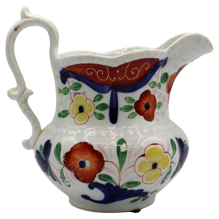 Circa 1840 Gaudy Welsh Pearlware Jug For Sale at 1stDibs