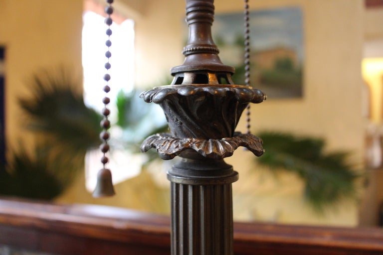 Circa 1845 English Bronze Oil Lamp Base Now Electrified For Sale at 1stDibs