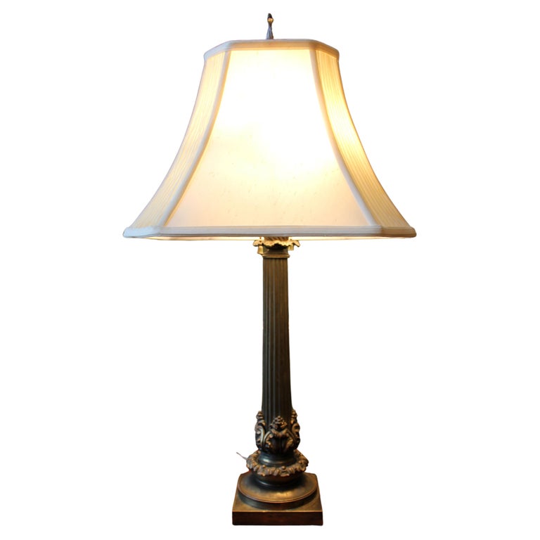 Circa 1845 English Bronze Oil Lamp Base Now Electrified For Sale at 1stDibs