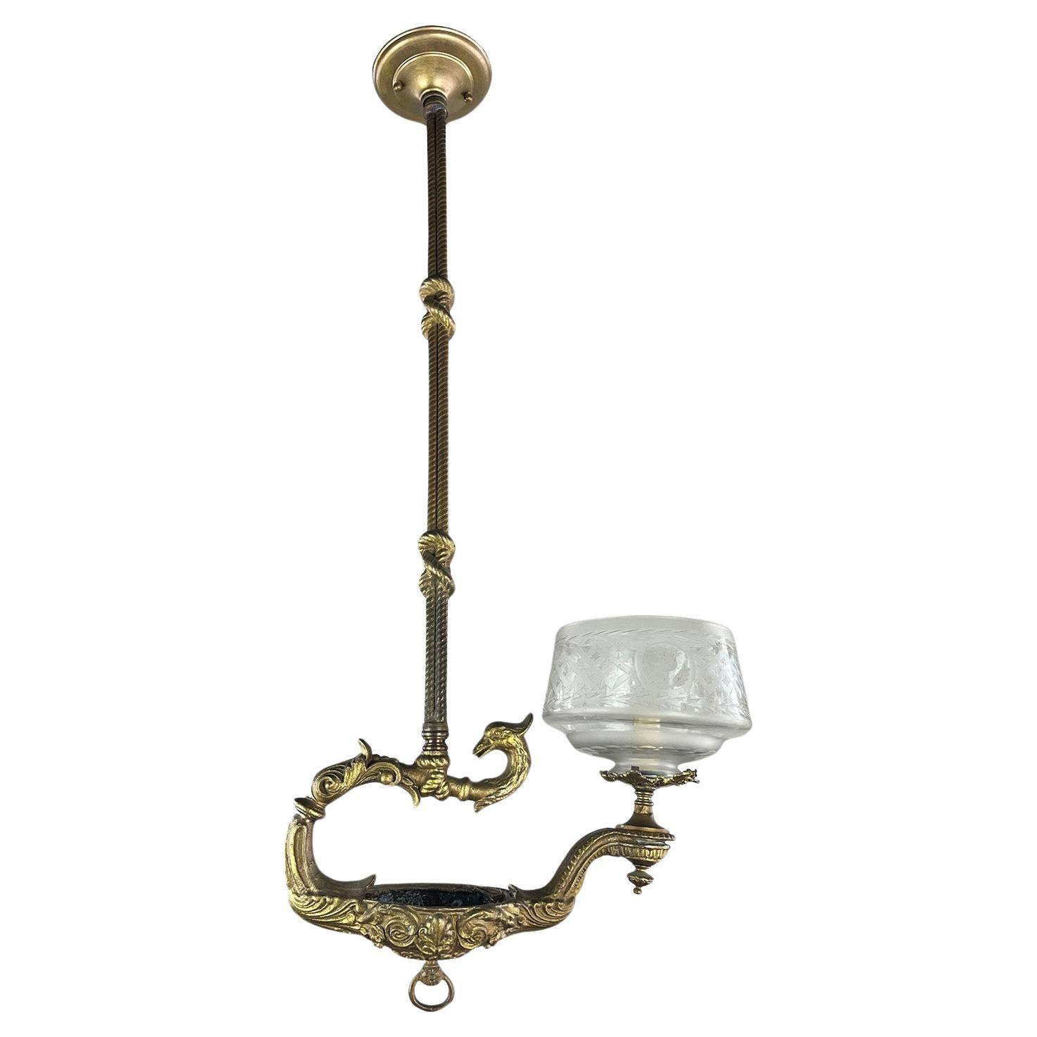 Circa 1900 Victorian Converted Gas Portable Lamp For Sale at 1stDibs