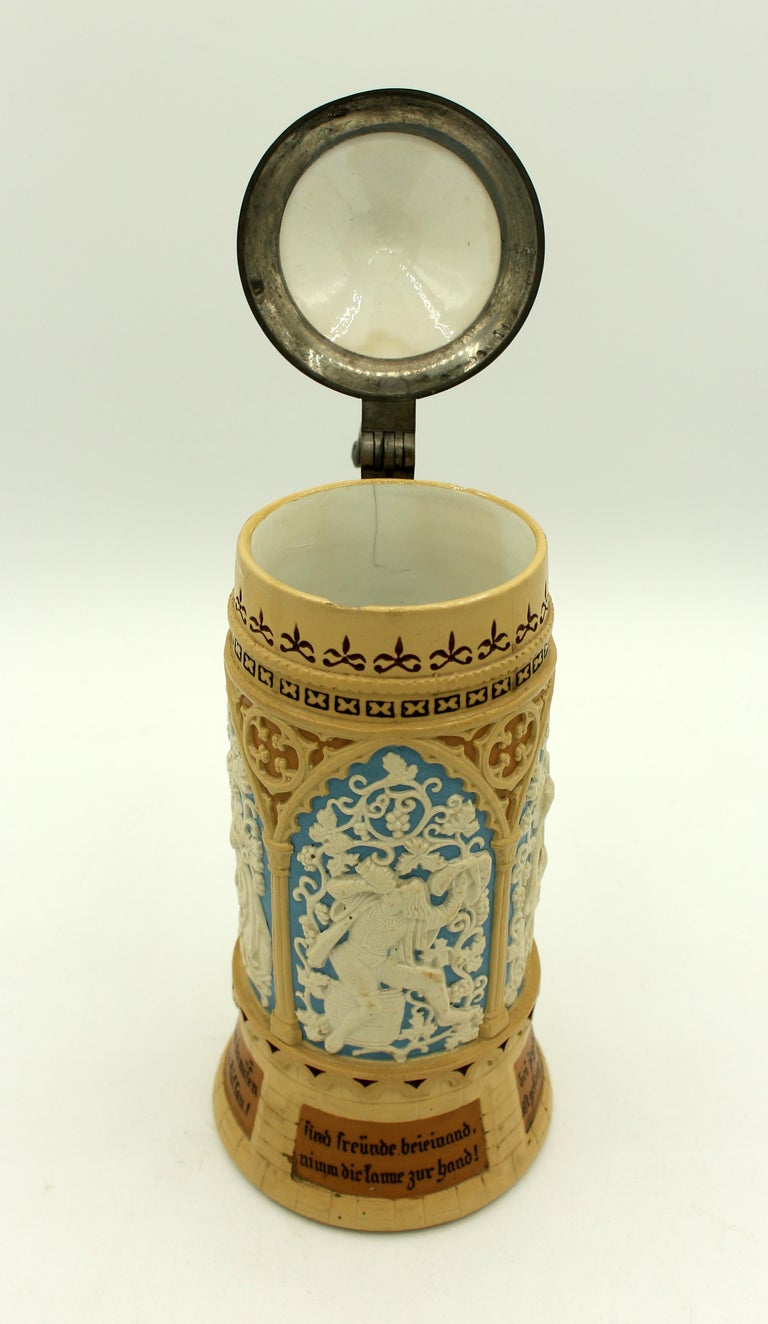 Circa 1870 Stoneware Mettlach Villeroy and Boch Stein For Sale at 1stDibs