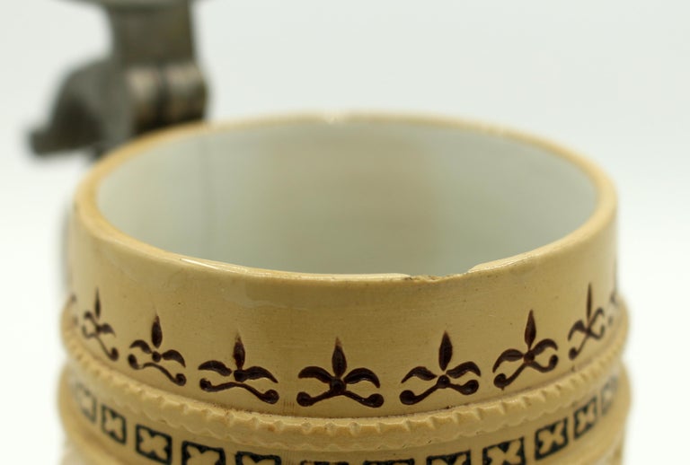 Circa 1870 Stoneware Mettlach Villeroy and Boch Stein For Sale at 1stDibs