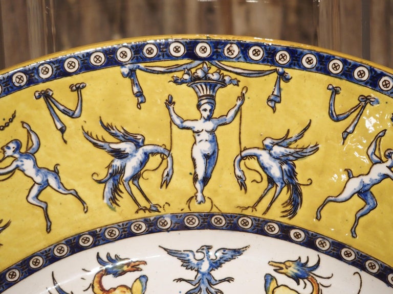 Yellow Renaissance Style Gien Platter from France, circa 1875 at 1stDibs