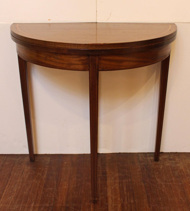 Circa 1880-1910 Anglo-Dutch Demilune Games Table For Sale at 1stDibs