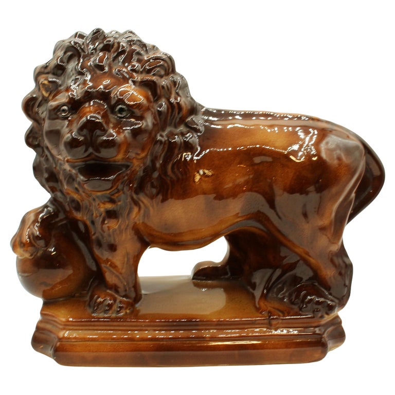 Circa 1880 Scottish Pottery Lion For Sale at 1stDibs
