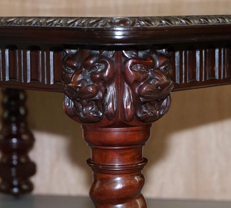Solid Mahogany Extending Dining Table Lions Head Carved, circa 1880 For ...