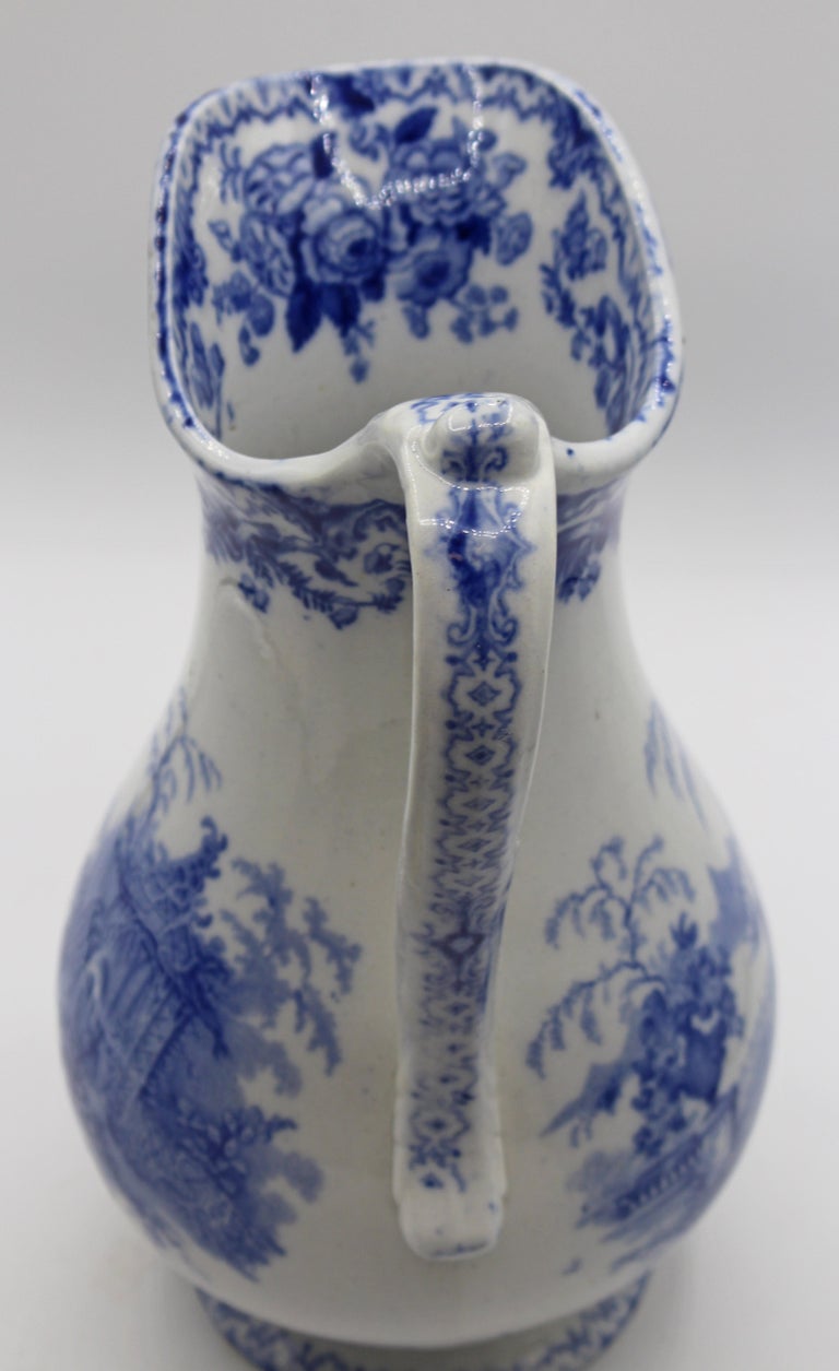 Circa 1880s Transferware Pitcher featuring Romantic Scene For Sale at ...