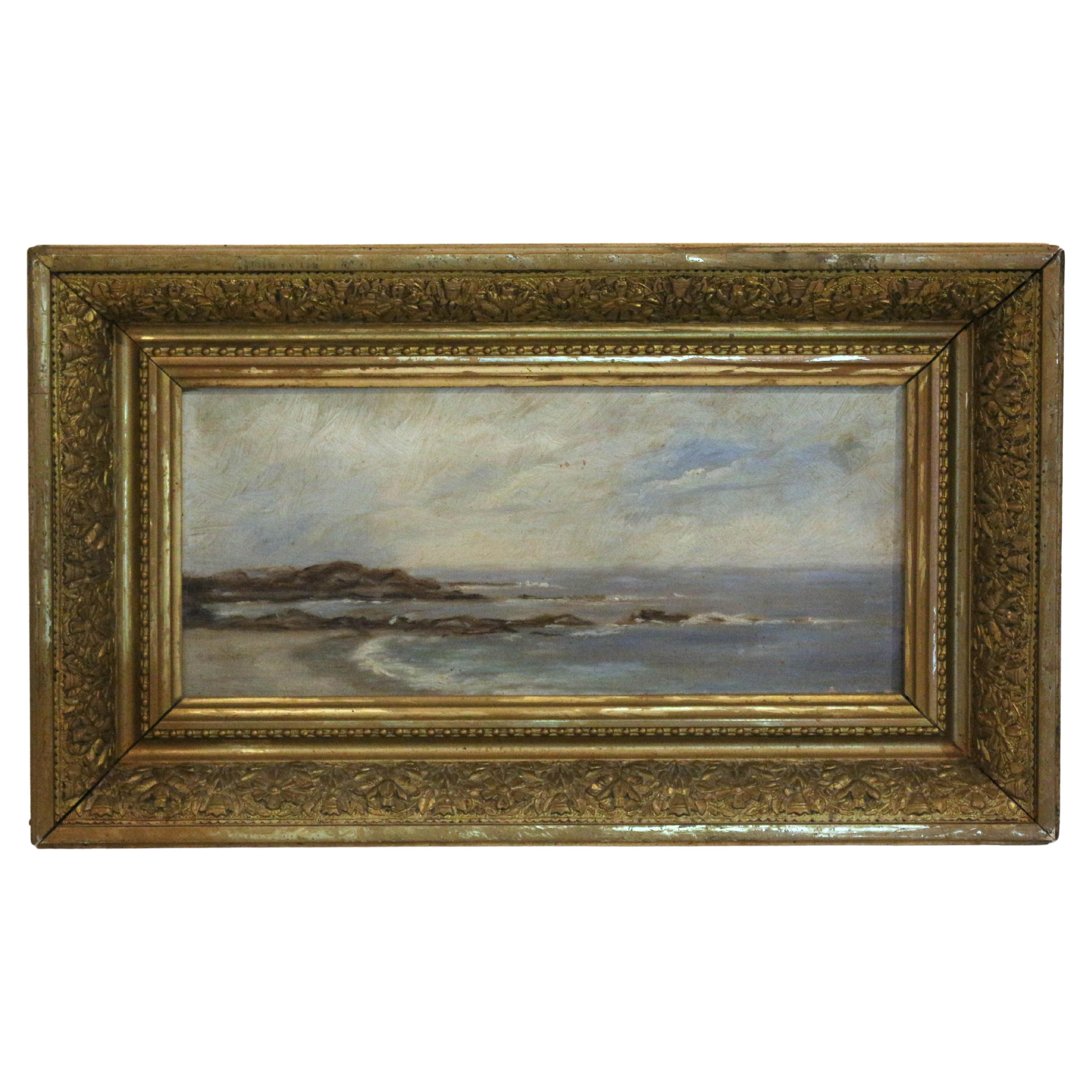 Circa 1890 Coastal Scene Painting, American, Unsigned For Sale at 1stDibs