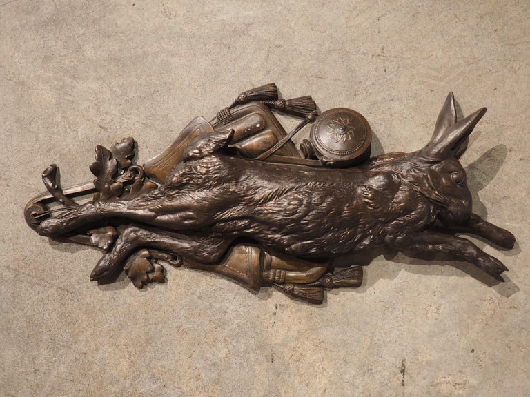 Circa 1890, French Bronze Hunt Trophy Wall Hanging of a Rabbit at 1stDibs