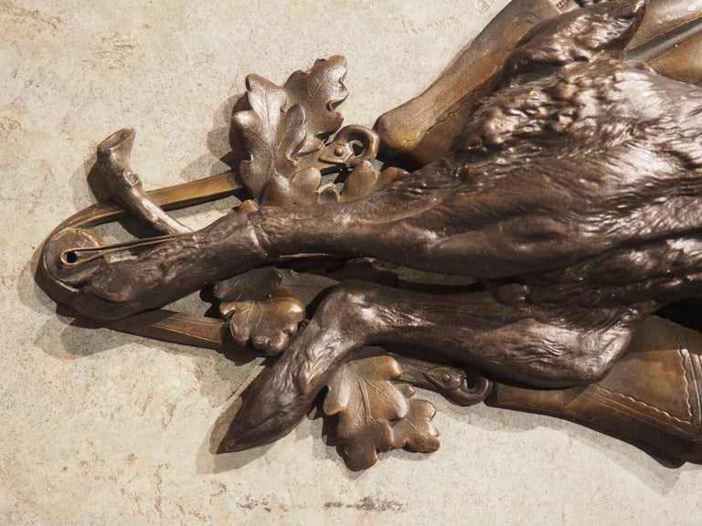 Circa 1890, French Bronze Hunt Trophy Wall Hanging of a Rabbit at 1stDibs