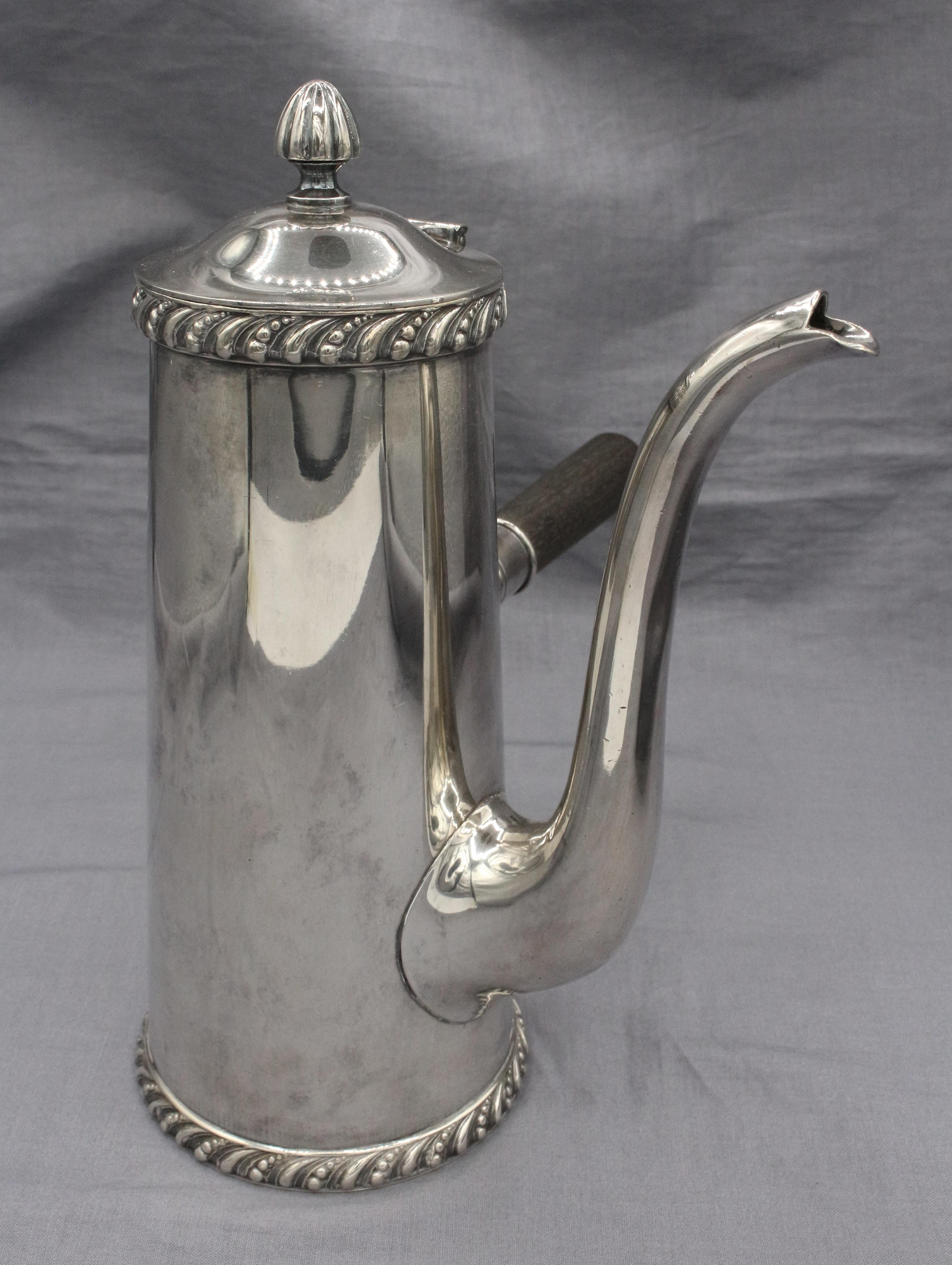 Circa 1890 Silver Soldered Chocolate Pot by Holmes and Edwards For Sale ...
