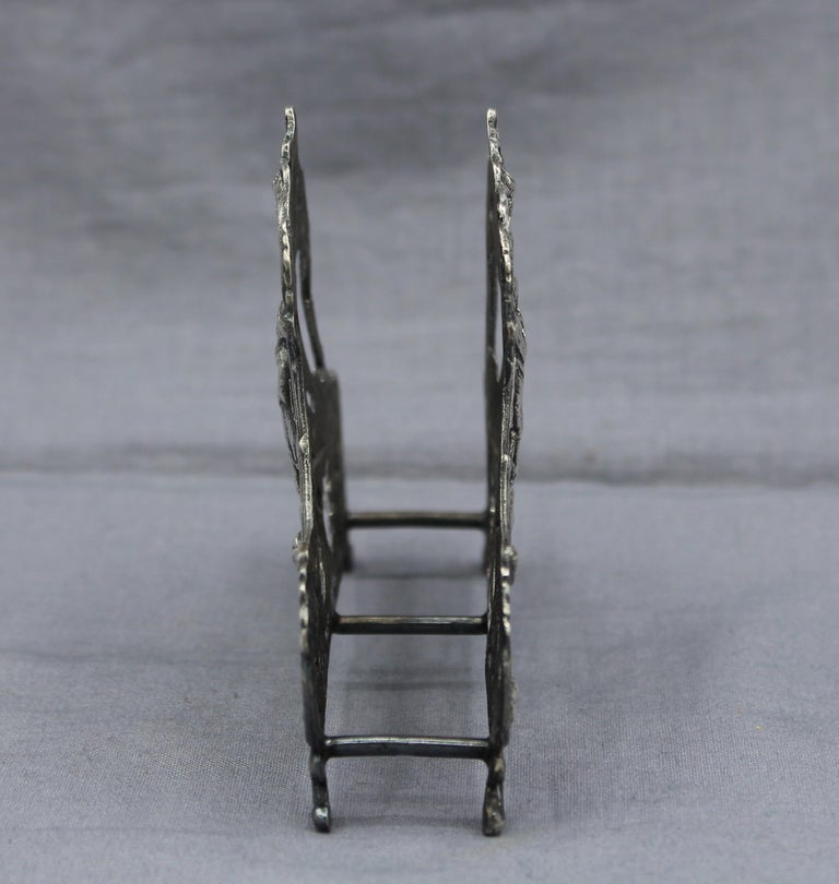 circa 1890s Rococo Style Silver Letter Rack For Sale at 1stDibs