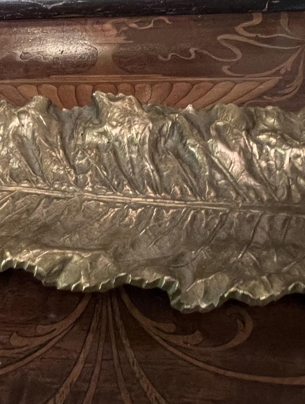 Circa 1900 Antique French Rabbit and Gilt Bronze Leaf Form Pen Tray For ...