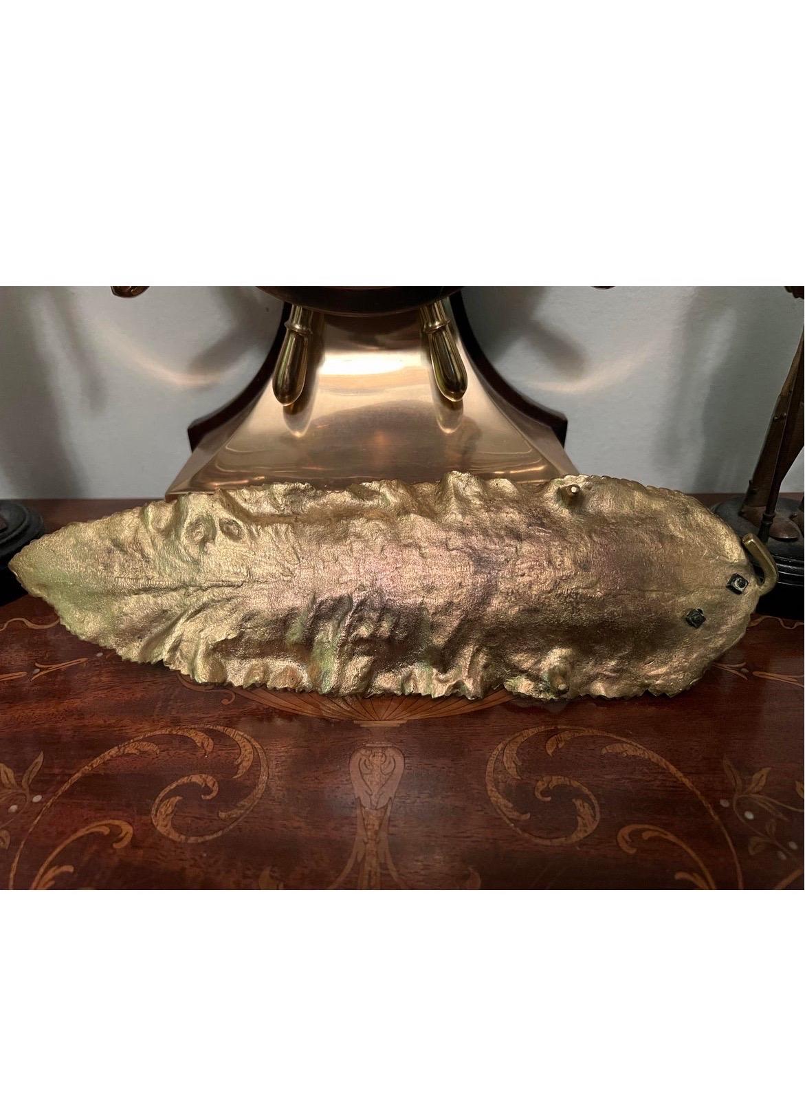 Circa 1900 Antique French Rabbit and Gilt Bronze Leaf Form Pen Tray For ...