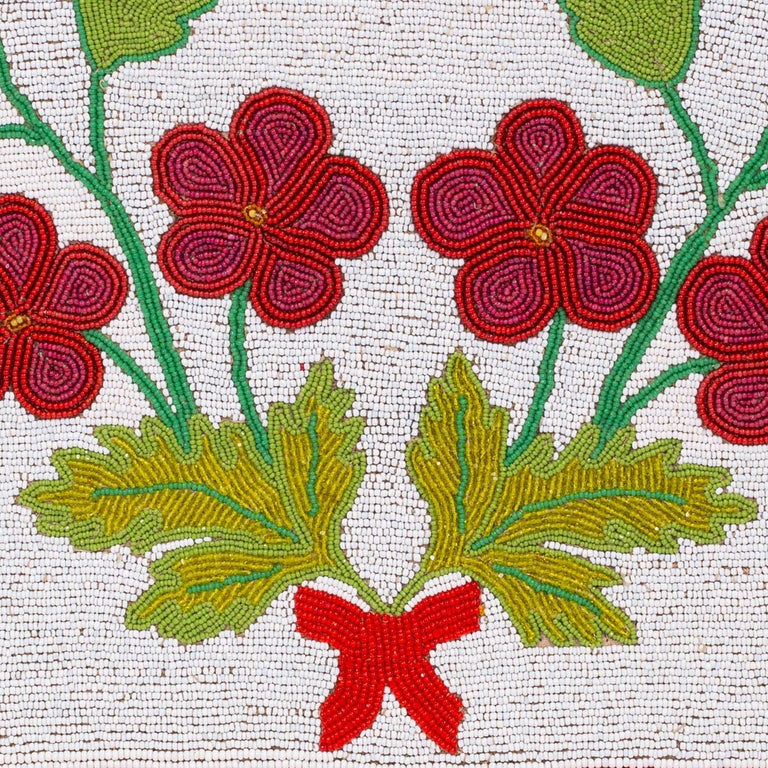 Authentic Plateau Fully Beaded Flat Bag, circa 1900 For Sale at 1stDibs