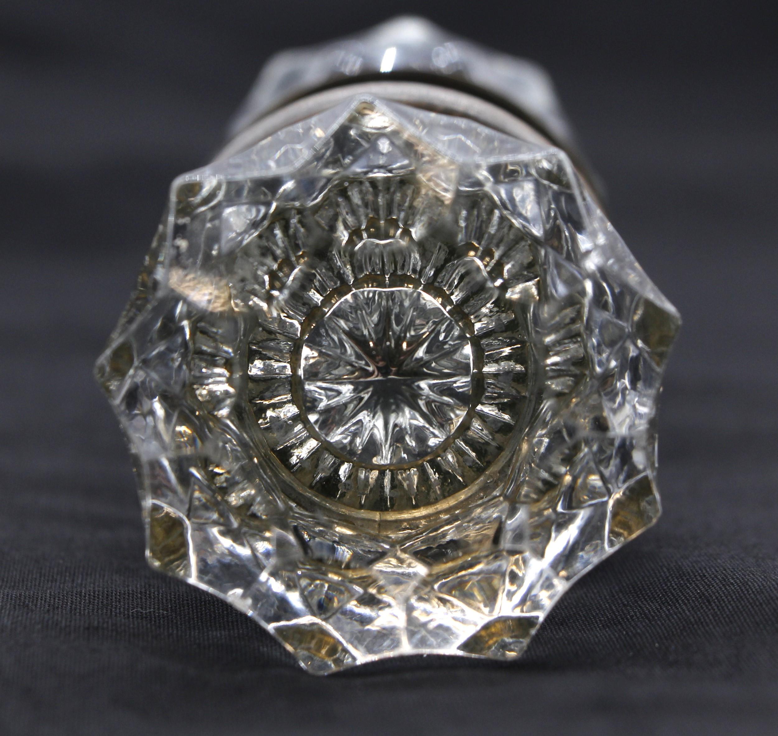 circa 1900, Collectors Faceted Cut Glass Doorknob Set w/ Brass Shank ...