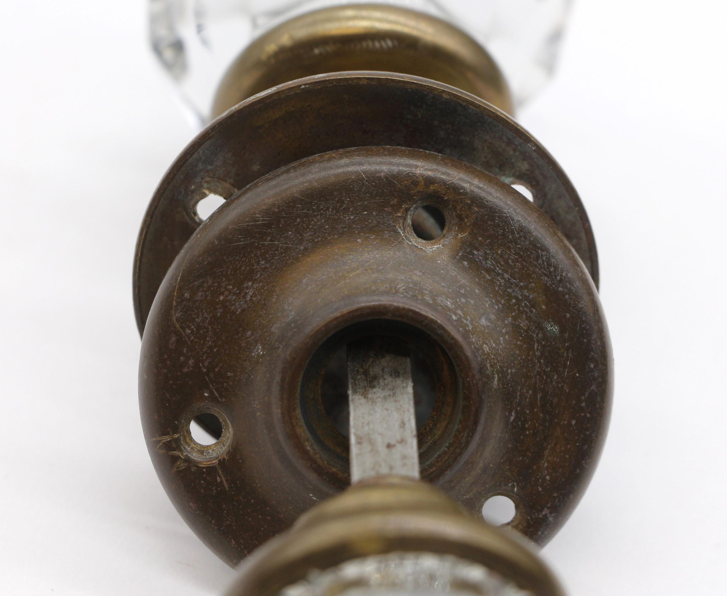 circa 1900, Collectors Faceted Cut Glass Doorknob Set w/ Brass Shank ...