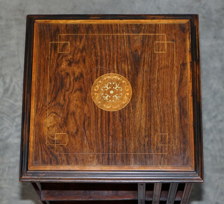 Circa 1900 Edwardian Hardwood Revolving Bookcase Sheraton Inlaid Book ...